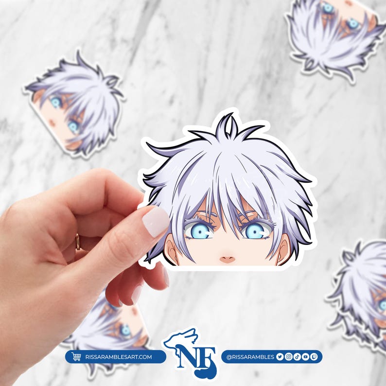 J J K Goj Satoru Anime Sticker | Anime Peeker Sticker for Cars, Water ...