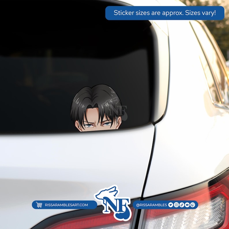 A O T Levi Ackerman Peeker Vinyl Decal Sticker | Anime Peeker Sticker ...