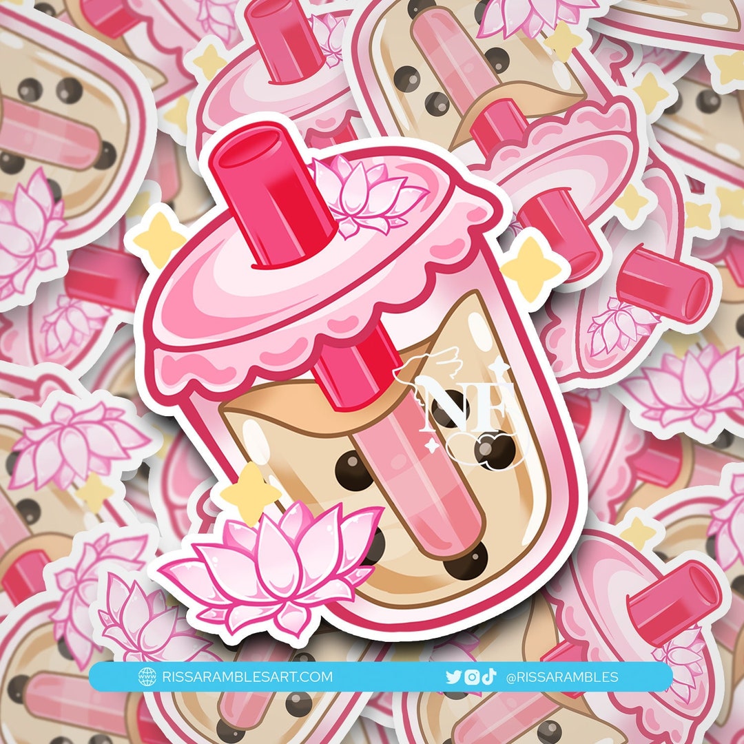 Boba Sticker | Food Sticker | Kawaii Sticker | Boba Kiss Cut Sticker ...