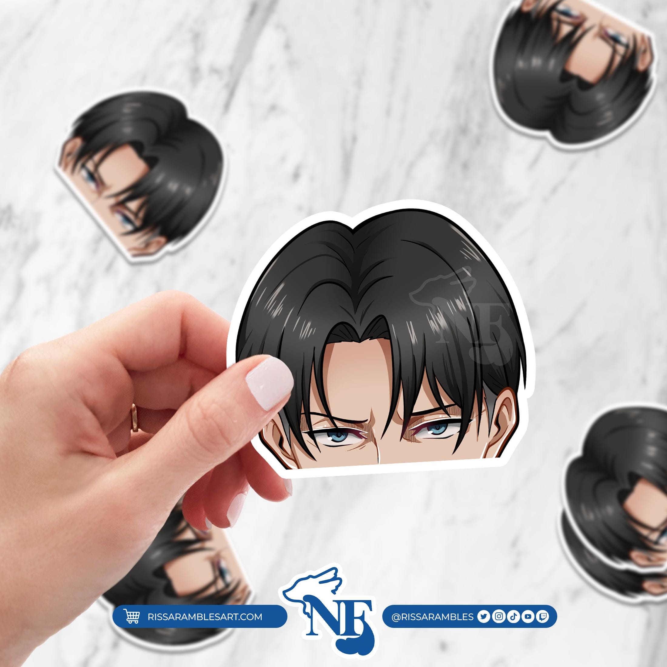 A O T Levi Ackerman Peeker Vinyl Decal Sticker | Anime Peeker Sticker ...