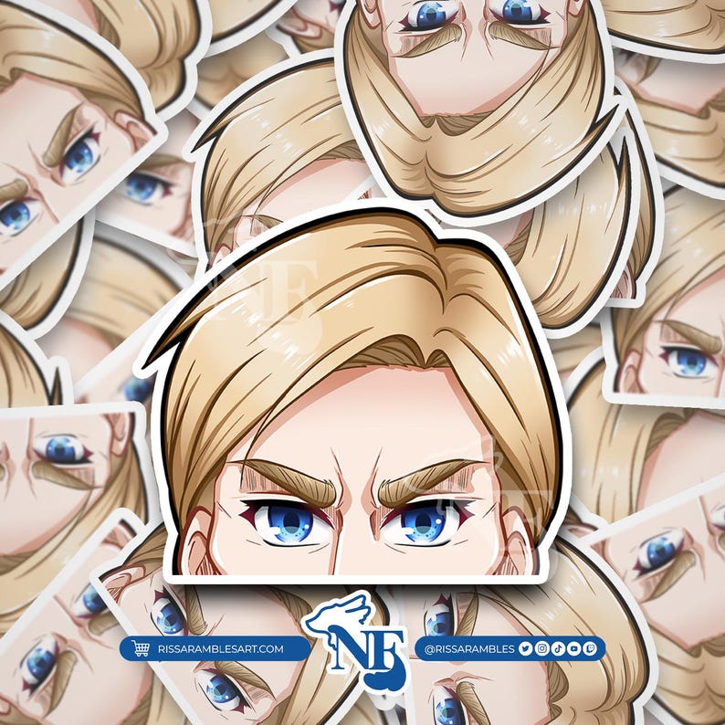 A O T Erwin Smith Peeker Vinyl Decal Sticker | Anime Peeker Sticker for ...