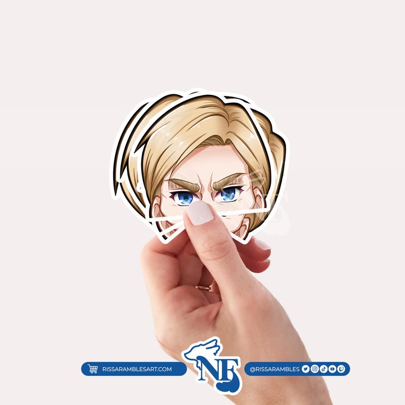 A O T Erwin Smith Peeker Vinyl Decal Sticker | Anime Peeker Sticker for ...