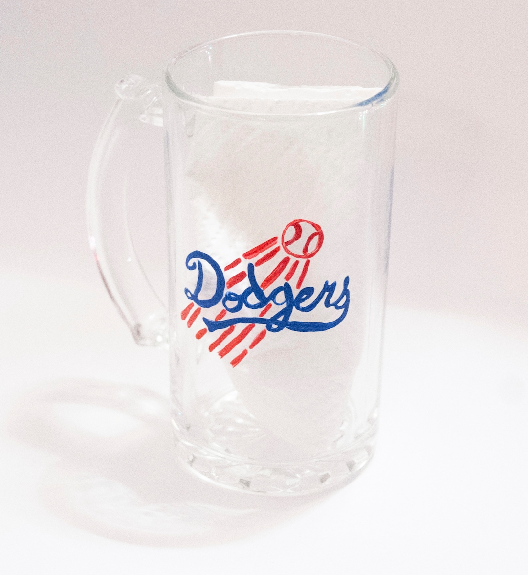 Baseball Sports Team Inspired Hand Painted Glass Beer Mug - Etsy