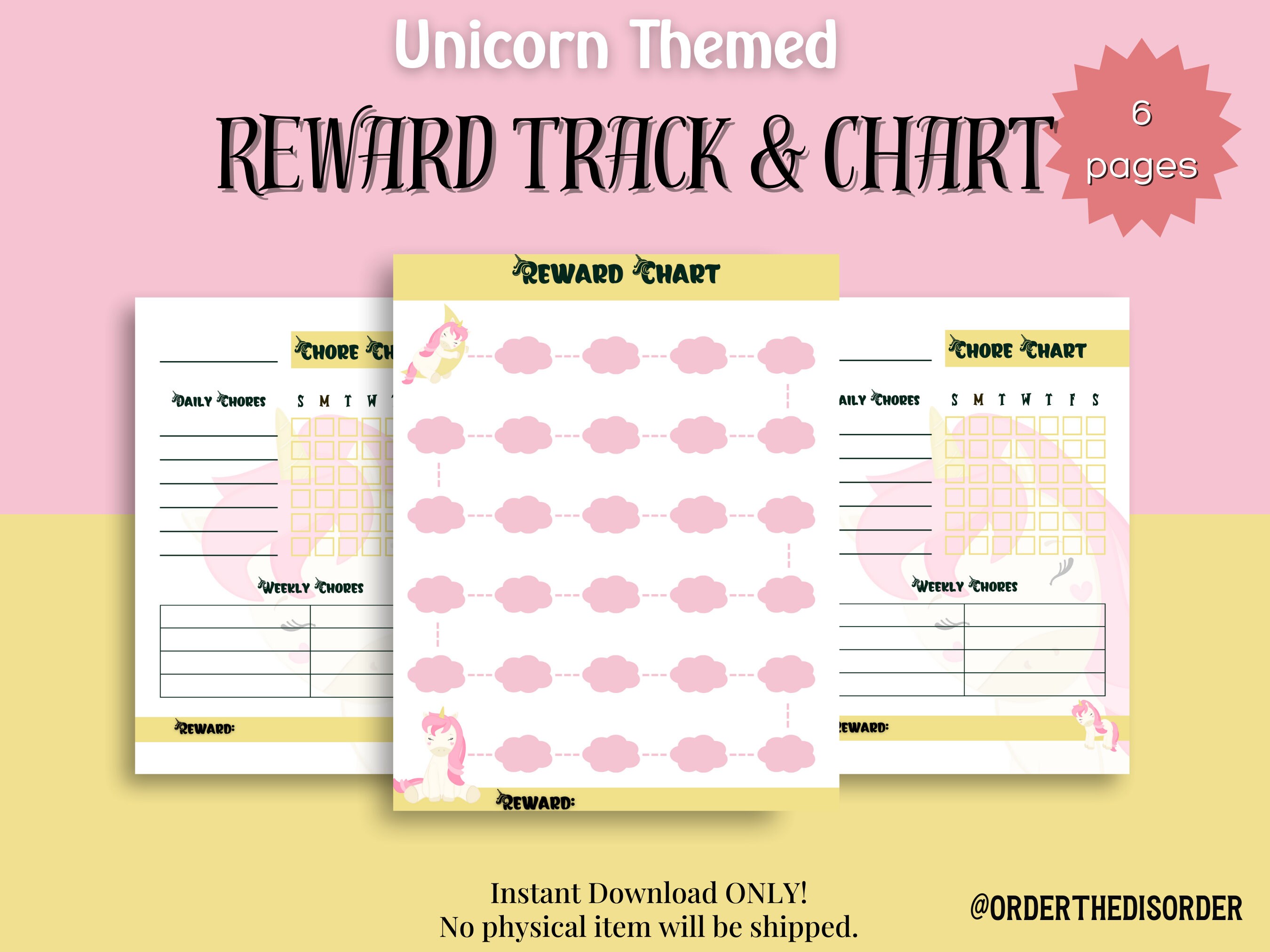 Unicorn Kids Reward Chart & Tracker - Printable, Fun-themed Tracking ...