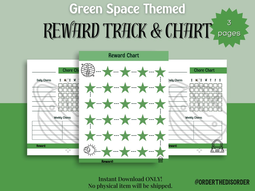 Kids Space Reward Chart & Tracker - Instant Download - Etsy