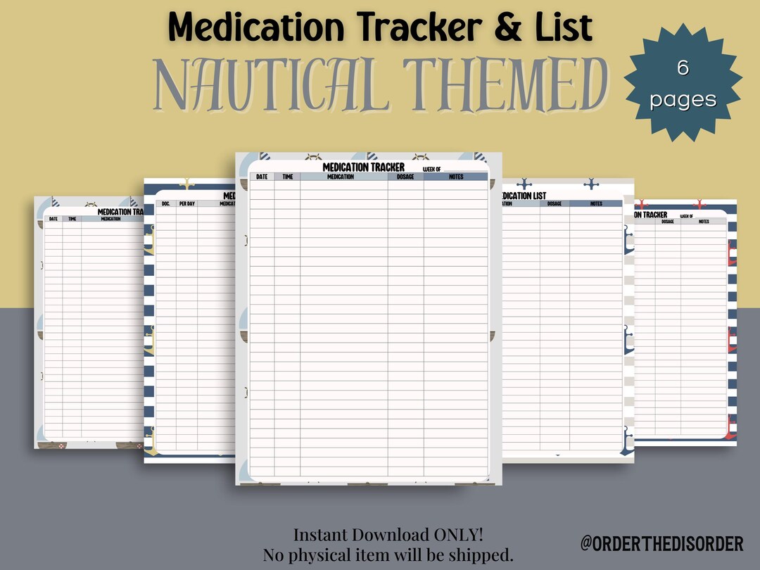 Stay on Top of Your Meds With This Cute Nautical-themed Medication List ...