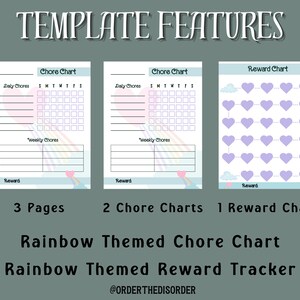 Rainbow Kids Reward Chart & Tracker, Instant Download, Print-at-home ...