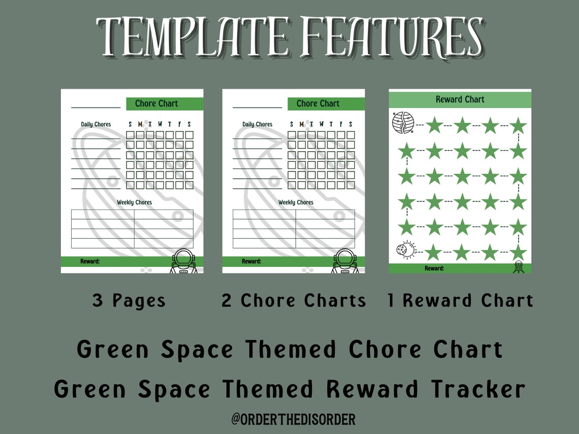 Kids Space Reward Chart & Tracker - Instant Download - Etsy Canada