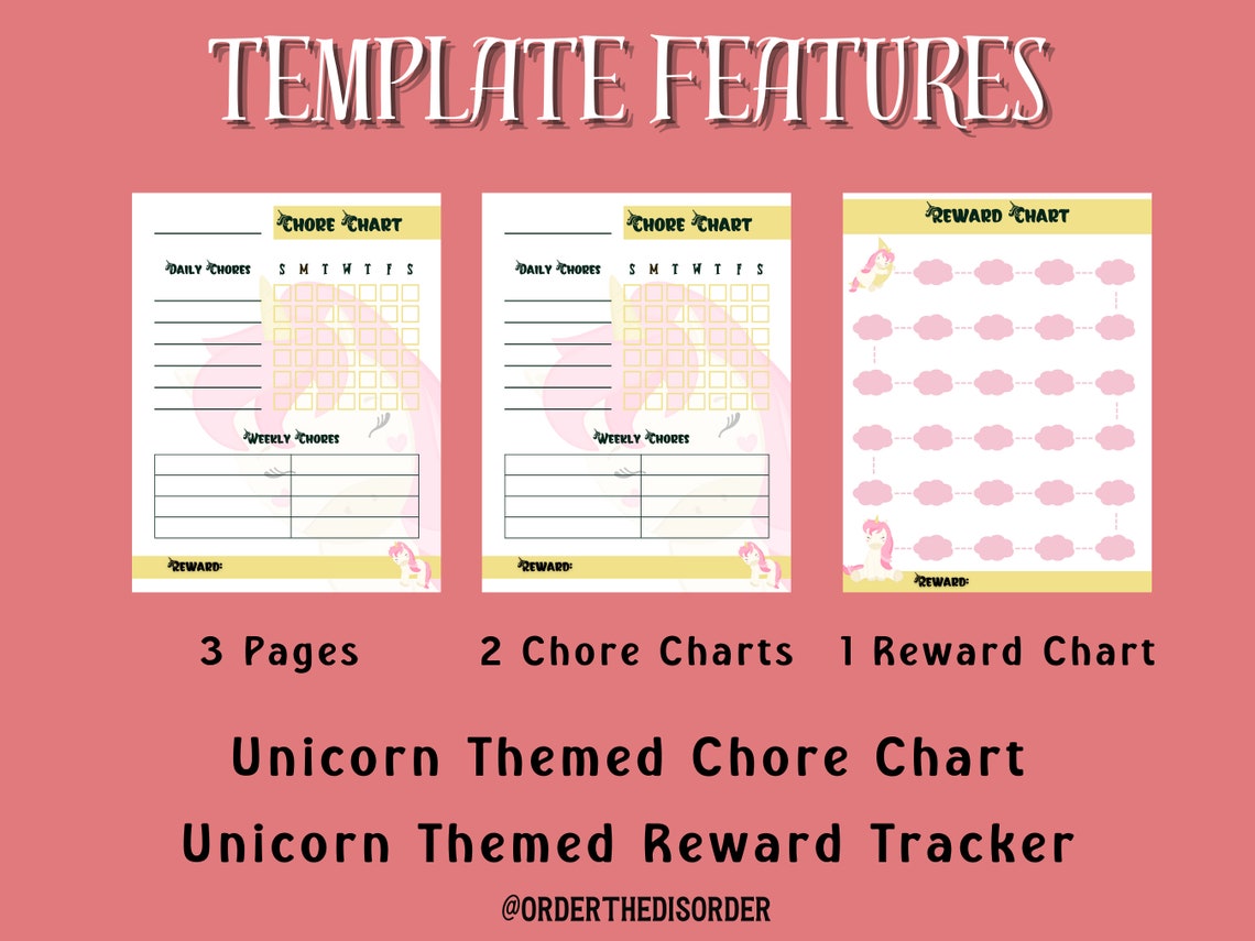 Unicorn Kids Reward Chart & Tracker - Printable, Fun-themed Tracking ...