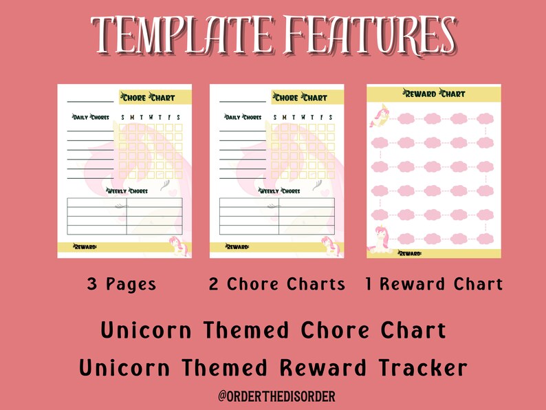 Unicorn Kids Reward Chart & Tracker - Printable, Fun-themed Tracking ...