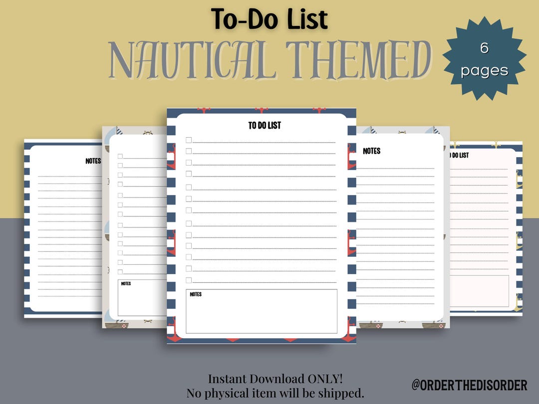 Sail Through Your Day With This Cute Nautical Themed to Do List ...