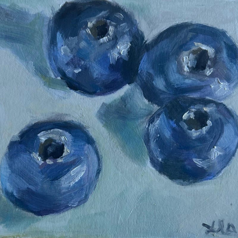 Blueberry Painting - Etsy
