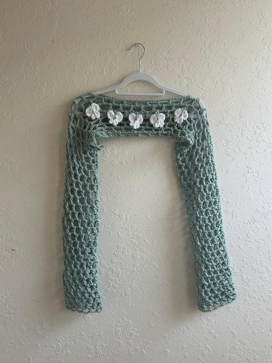 Sage Crochet Butterfly Shrug - Handmade - Etsy