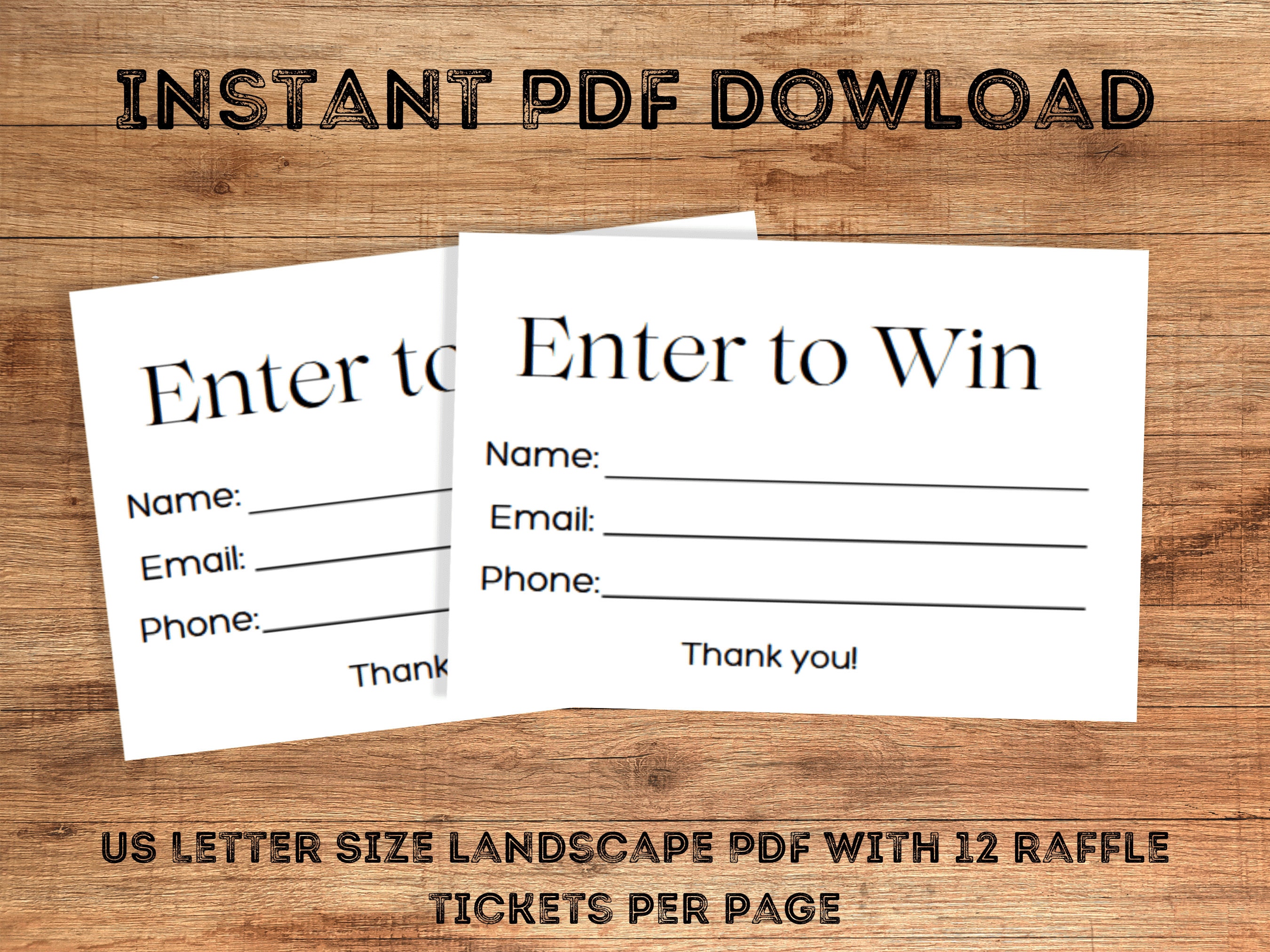 Printable Raffle Tickets, Raffle Ticket Template, Enter to Win ...