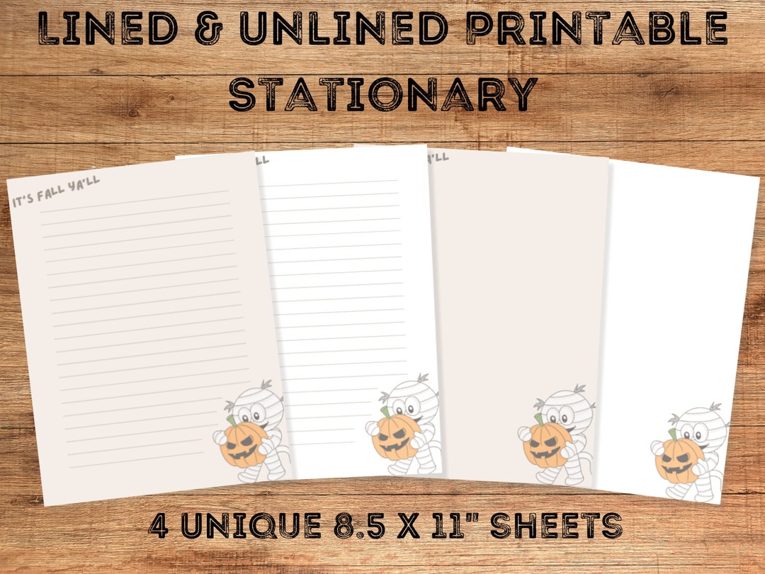 Fall Note Paper, Autumn Printable Stationary, Fall Stationary, Autumn ...