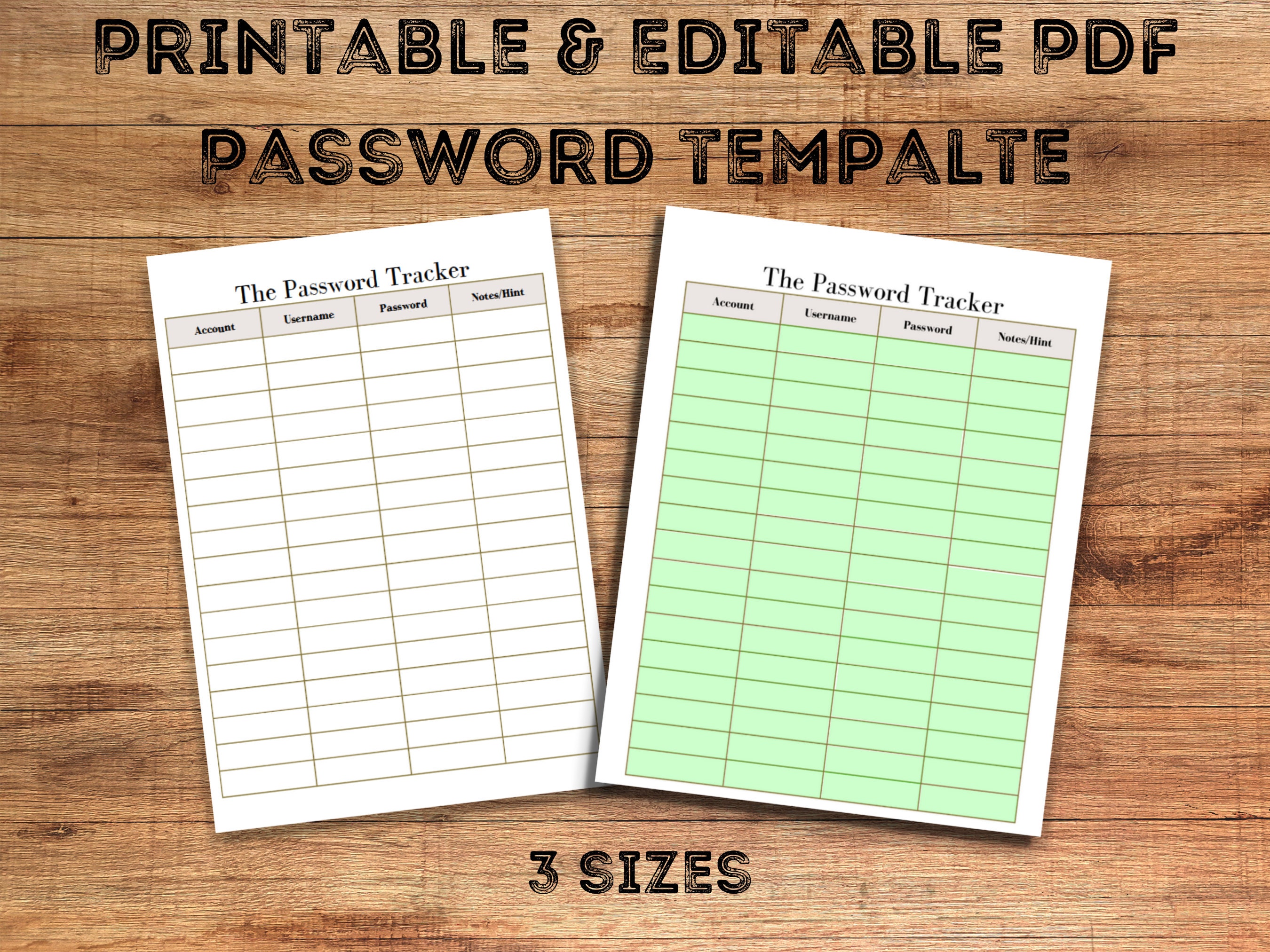 Password Tracker | Printable Password Manager | Editable Password ...