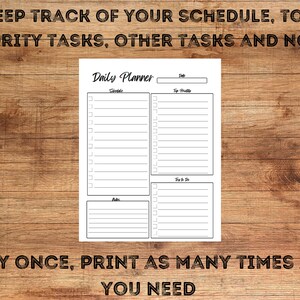 Daily Planner Printable PDF Instant Download | Editable PDF Daily ...