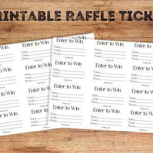 Enter to Win Ticket, Raffle Ticket Template, Printable Raffle Tickets ...