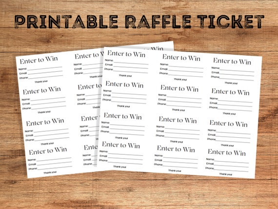 Printable Raffle Tickets With Numbers
