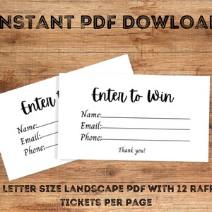 Raffle Ticket Template, Printable Raffle Tickets, Enter to Win ...