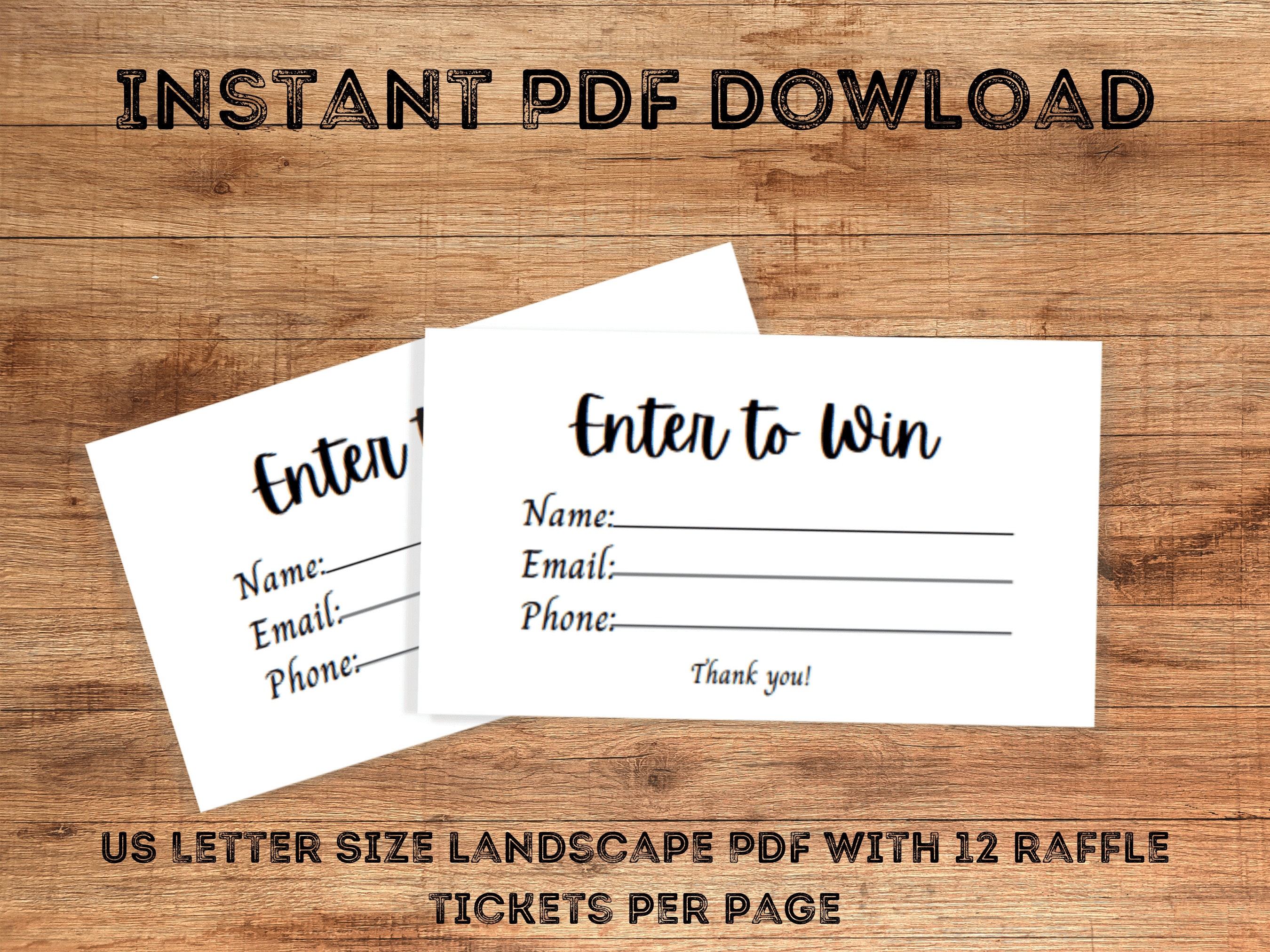 Raffle Ticket Template, Printable Raffle Tickets, Enter to Win ...
