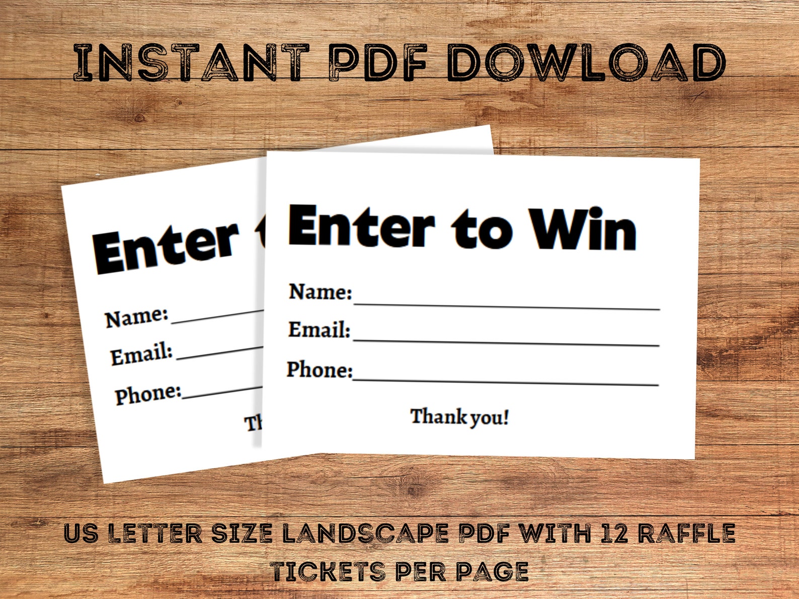 Printable Raffle Tickets, Raffle Ticket Template, Enter to Win ...