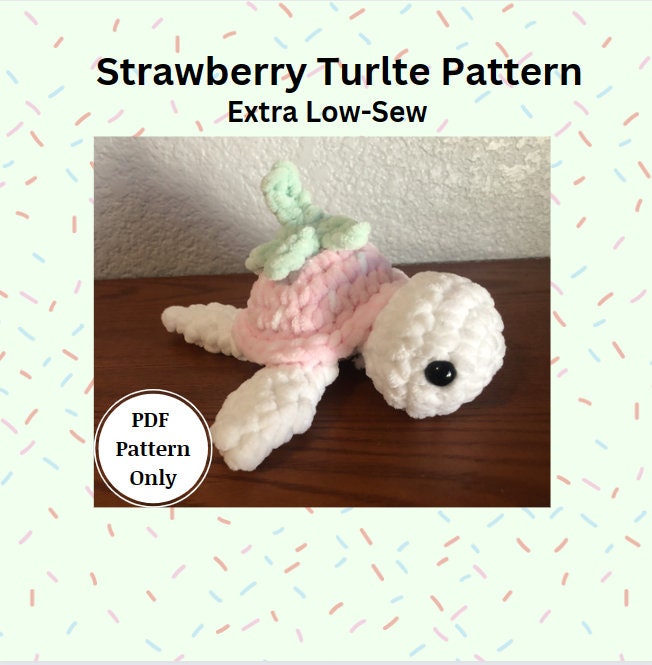 Strawberry Turtle Crochet Pattern Extra Low-sew - Etsy