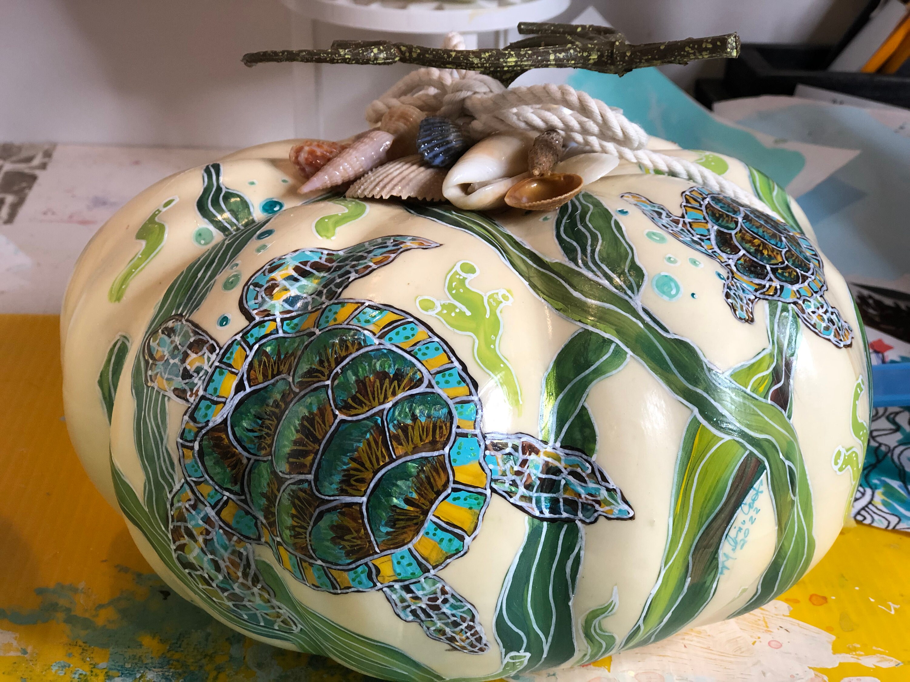 Sea Turtle and Baby Coastal Pumpkin - Etsy