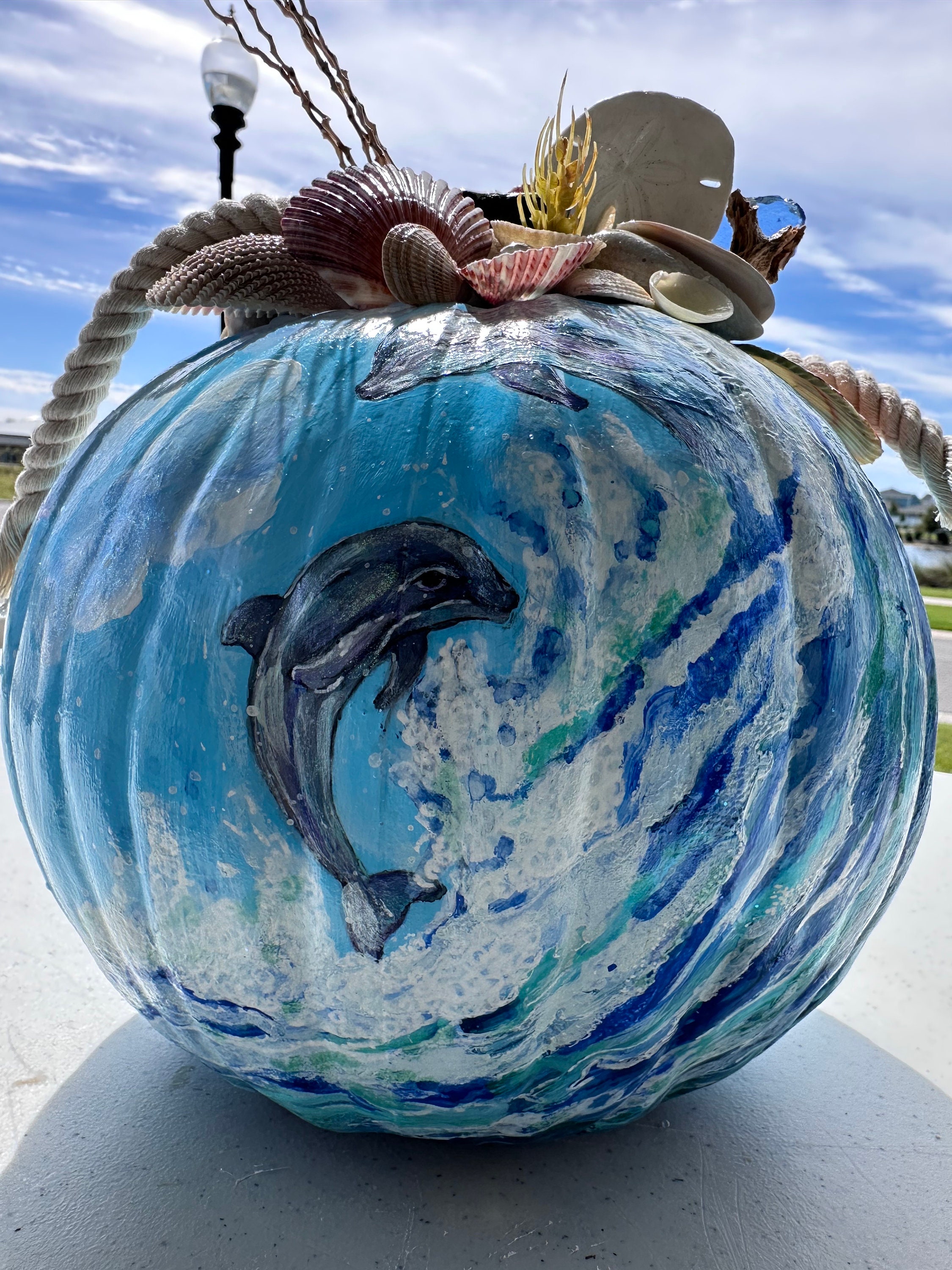 Dolphin Bliss Coastal Pumpkin - Etsy