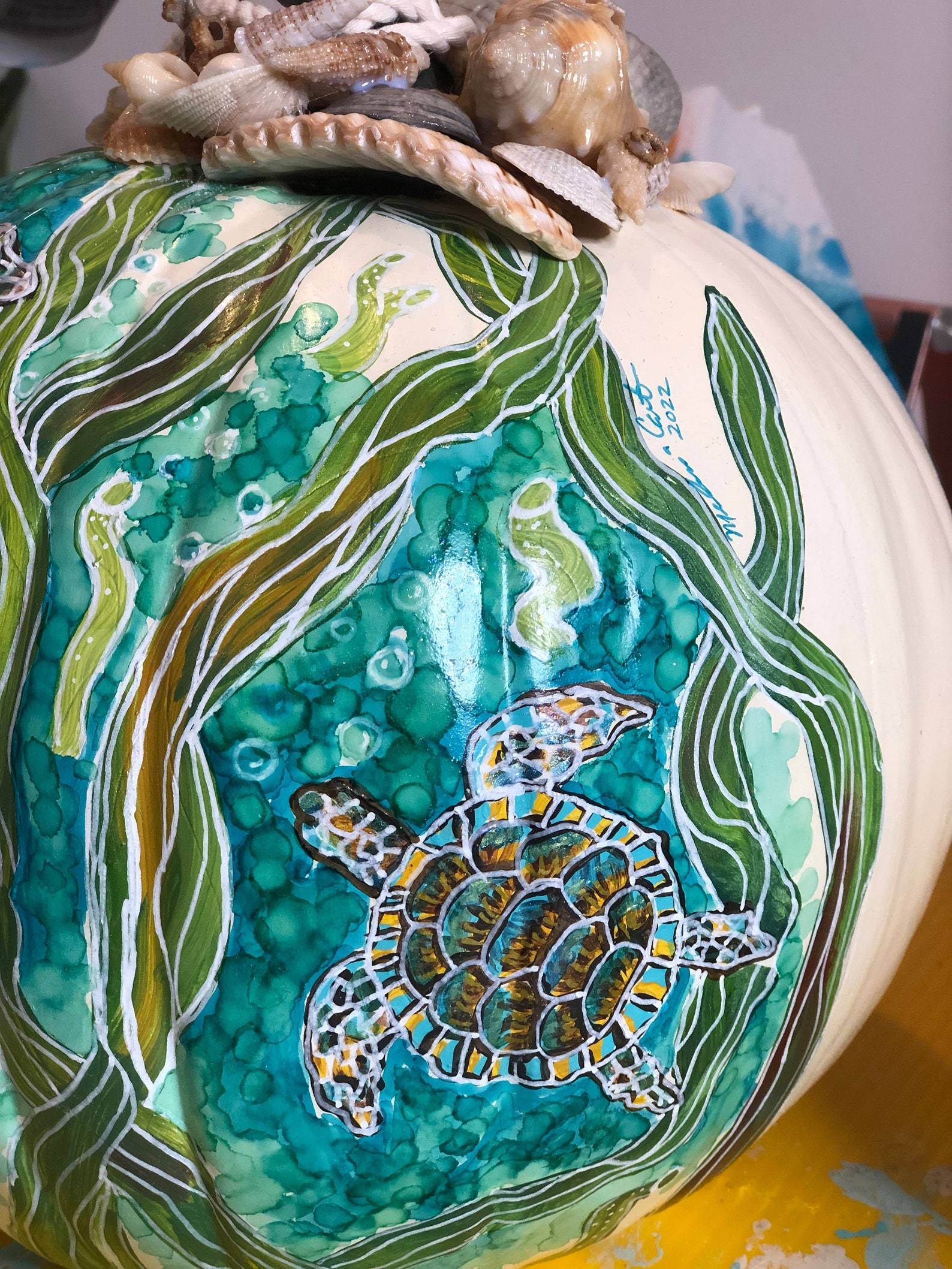 Sea Turtle and Baby Coastal Pumpkin - Etsy