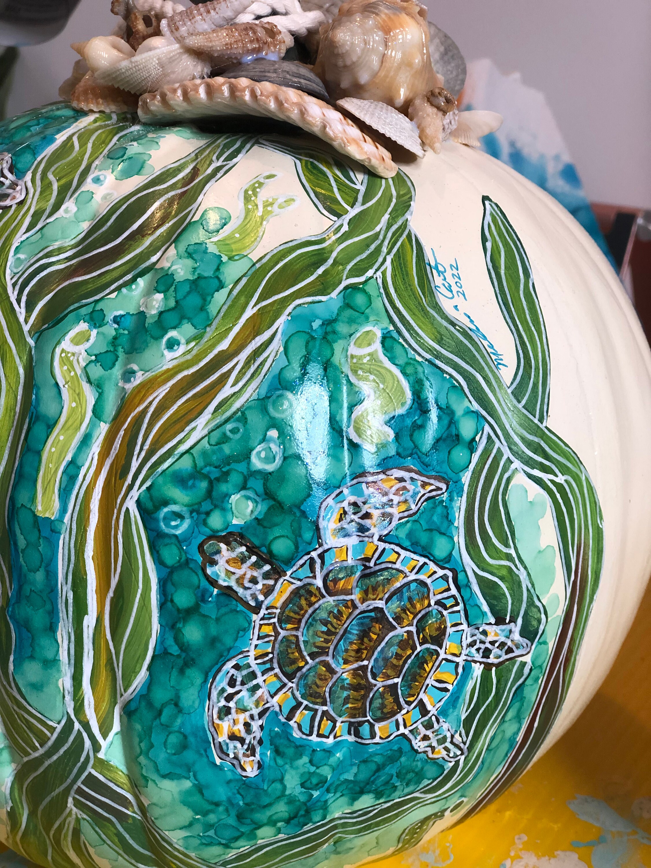 Sea Turtle and Baby Coastal Pumpkin - Etsy