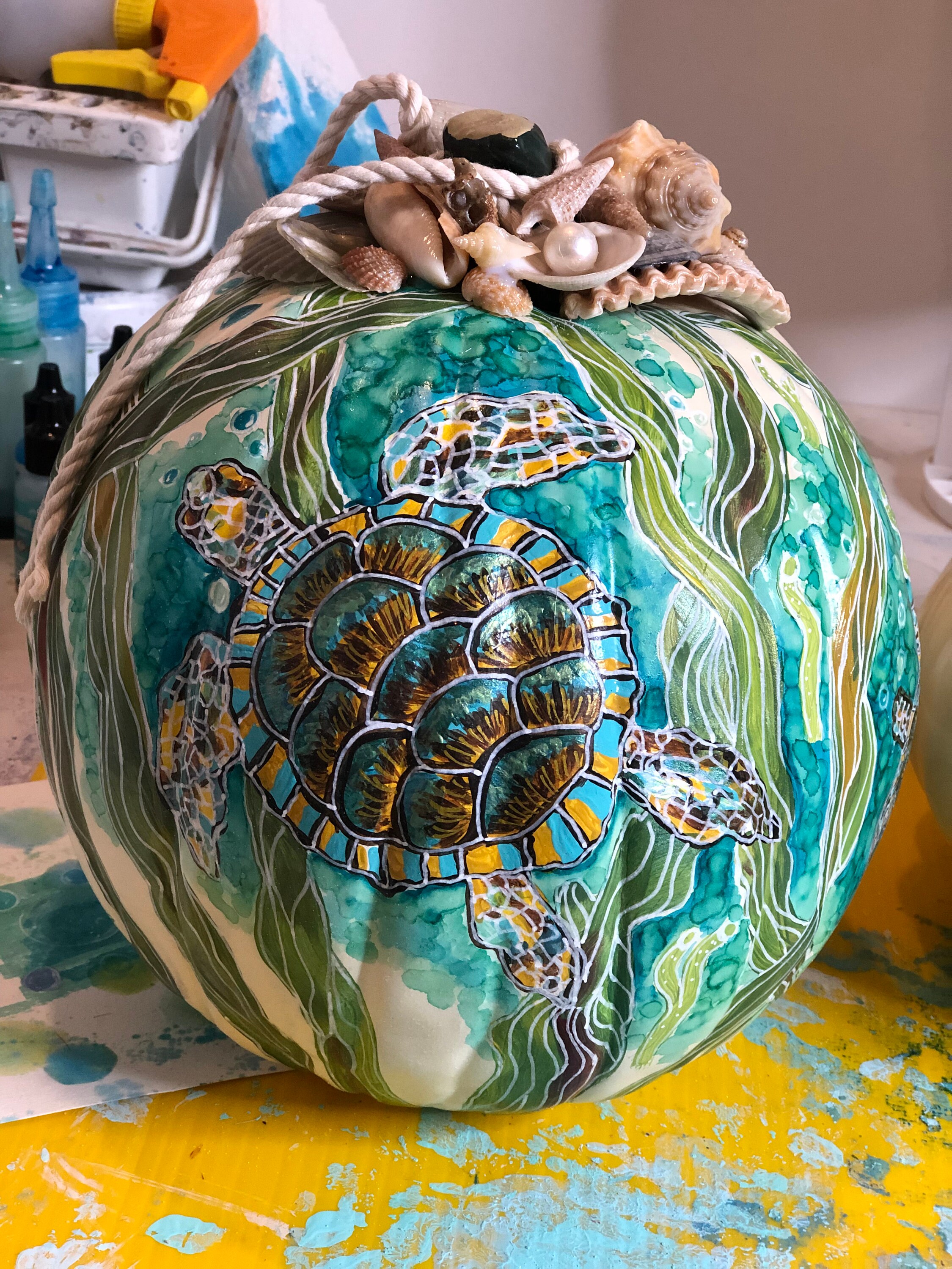 Sea Turtle and Baby Coastal Pumpkin - Etsy