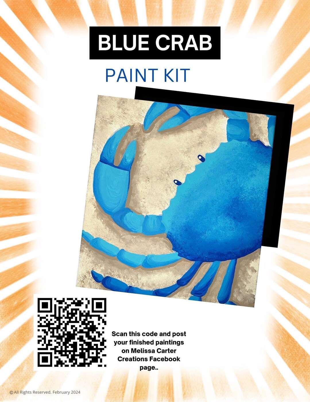 Blue Crab Paint Kit - Etsy