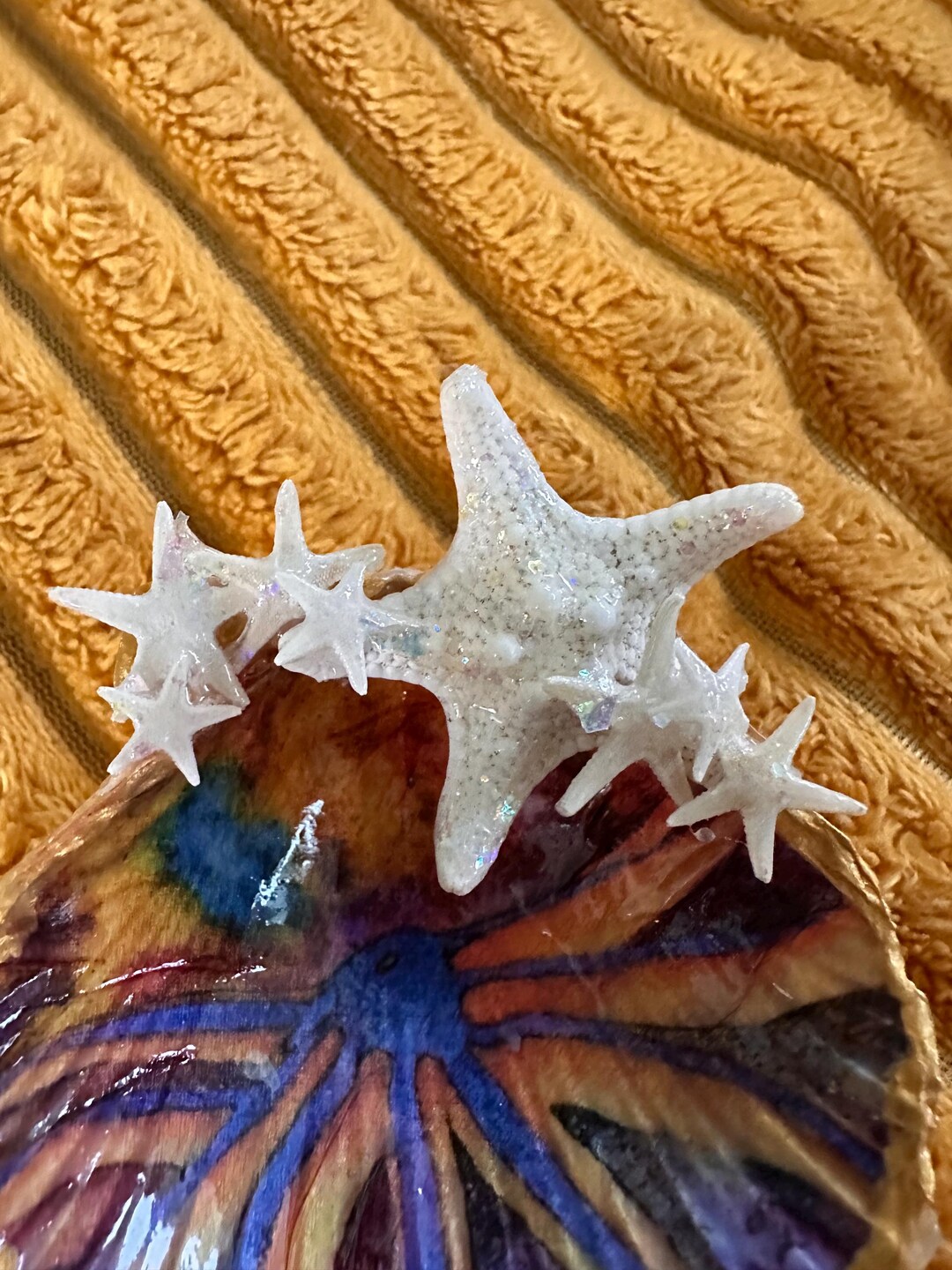 Clam Shell Starfish Trinket Dish — Original Watercolor Printed on ...