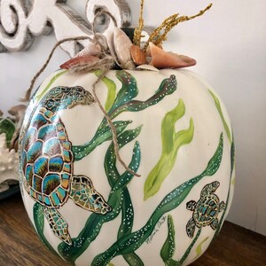 Sea Turtle and Baby Coastal Pumpkin - Etsy