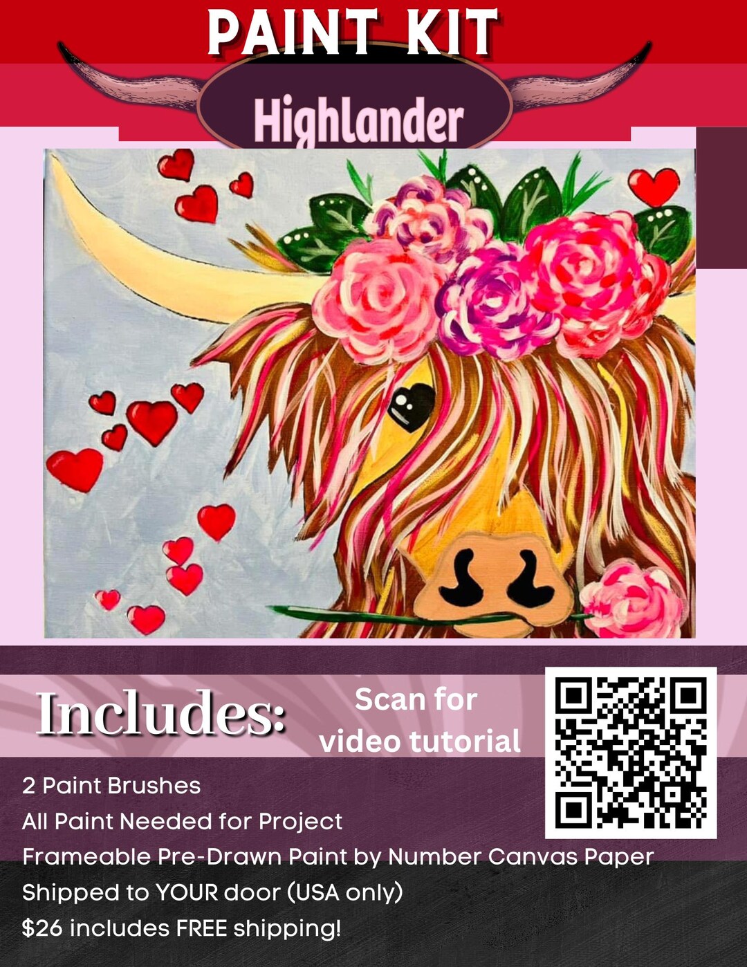 Highlander Valentine Paint Kit - Etsy