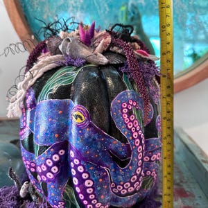 Deep Sea Octopus on Black Pumpkin - Etsy