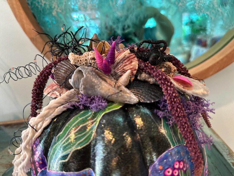 Deep Sea Octopus on Black Pumpkin - Etsy