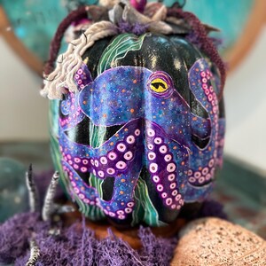 Deep Sea Octopus on Black Pumpkin - Etsy
