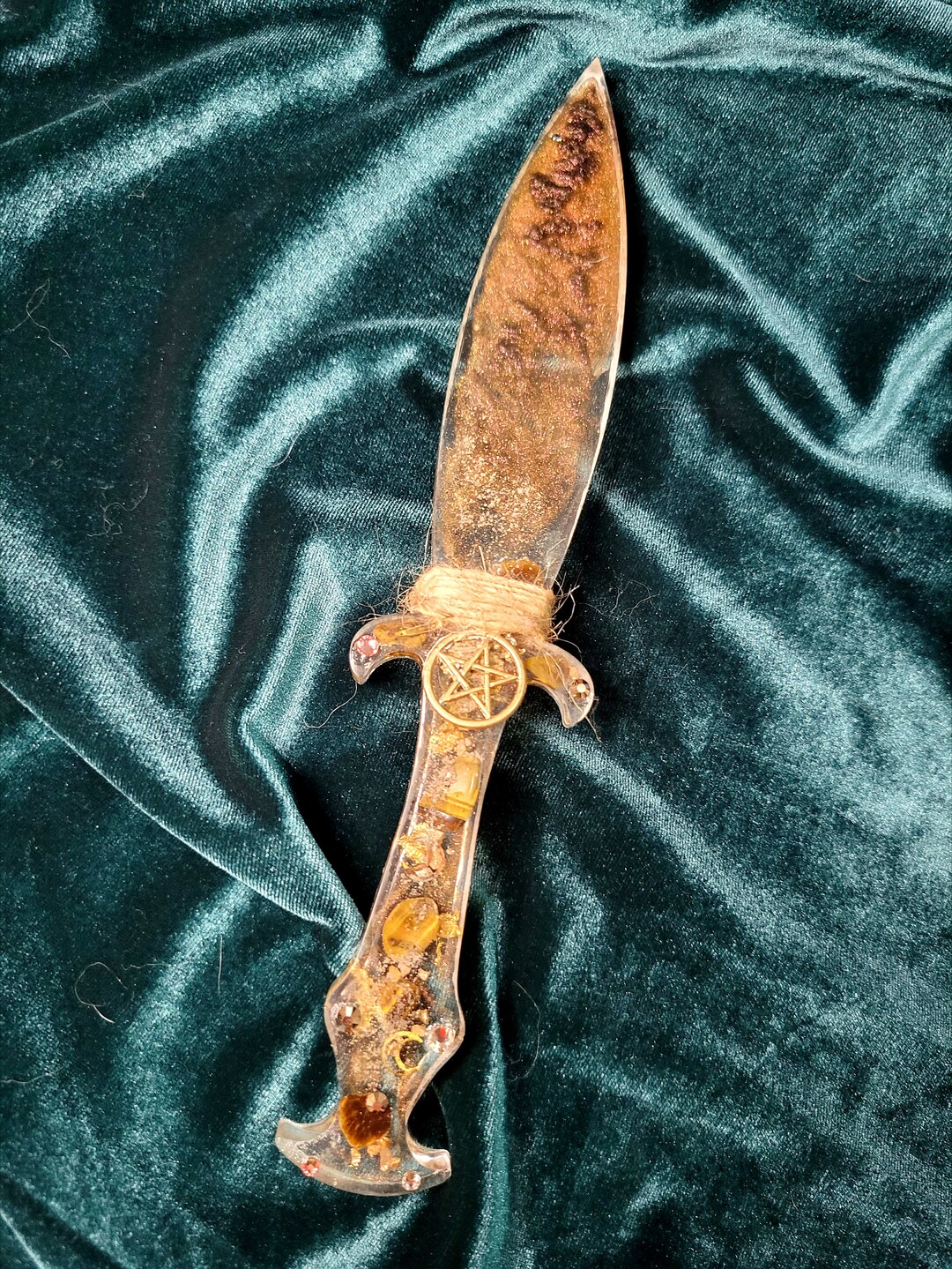 Tigers Eye and Black Salt Athame - Etsy