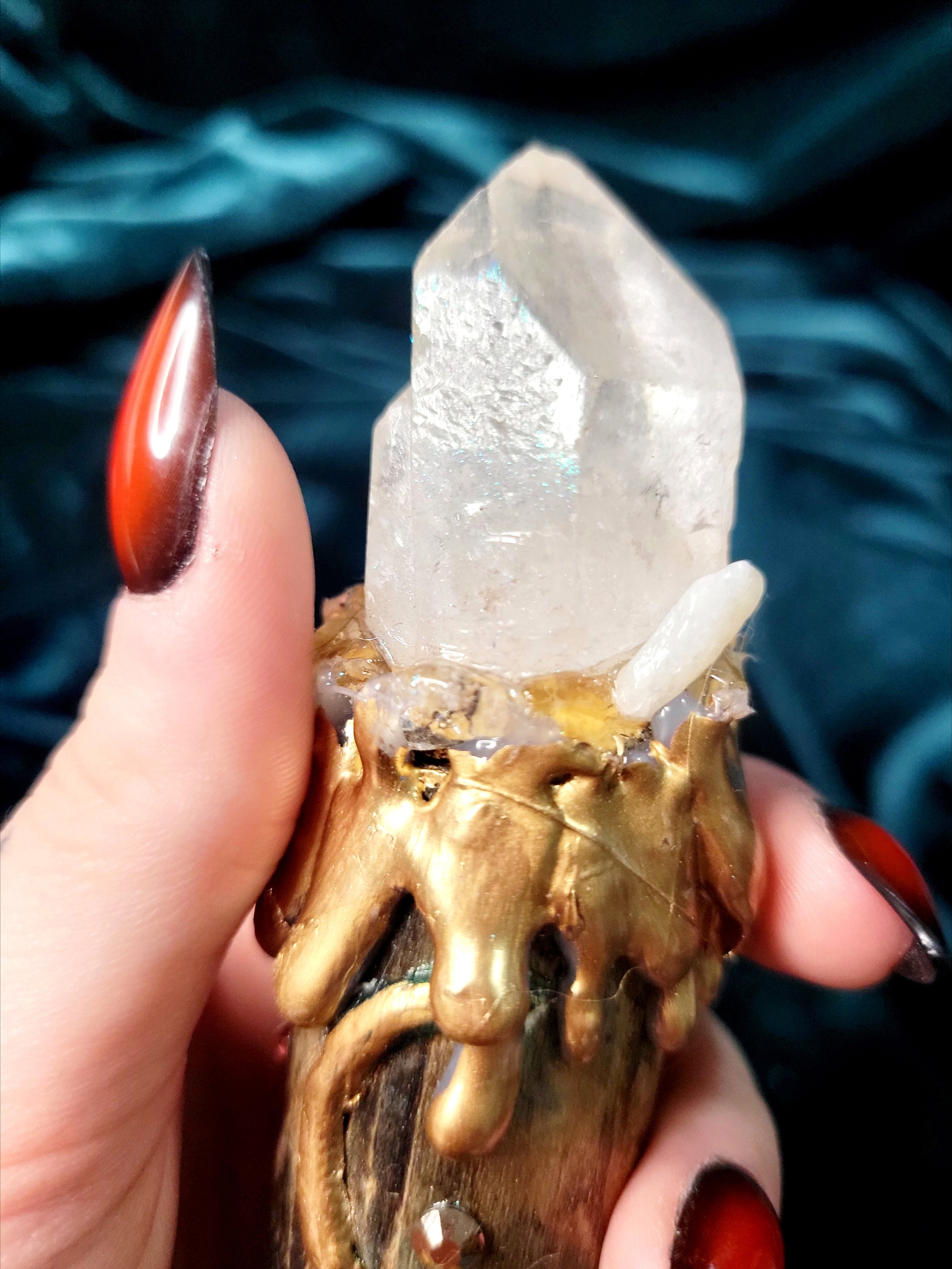 Clear Quartz and Snake Wand Wood Ethically Spourced Herkimer Diamond ...