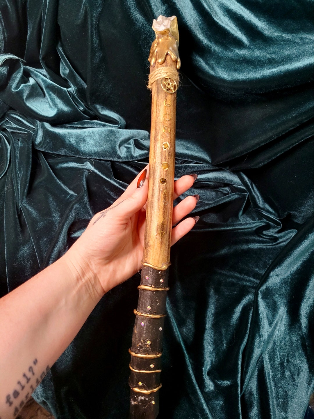 Quartz Geode and Tigers Eye Scepter/wand - Etsy