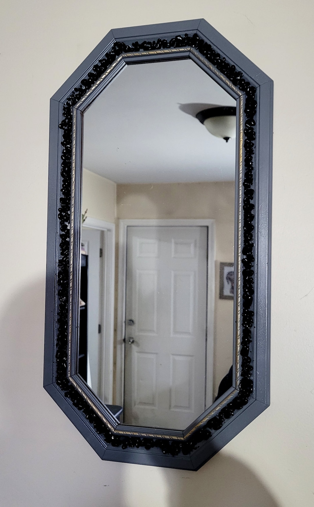 Black Obsidian Mirror Protection Mirror Crystal Painted Mirror Genuine ...