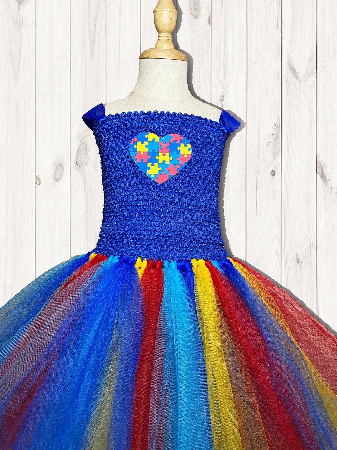 Autism Awareness Puzzle Piece Heart Tutu Dress With Cotton Lined Top - Etsy