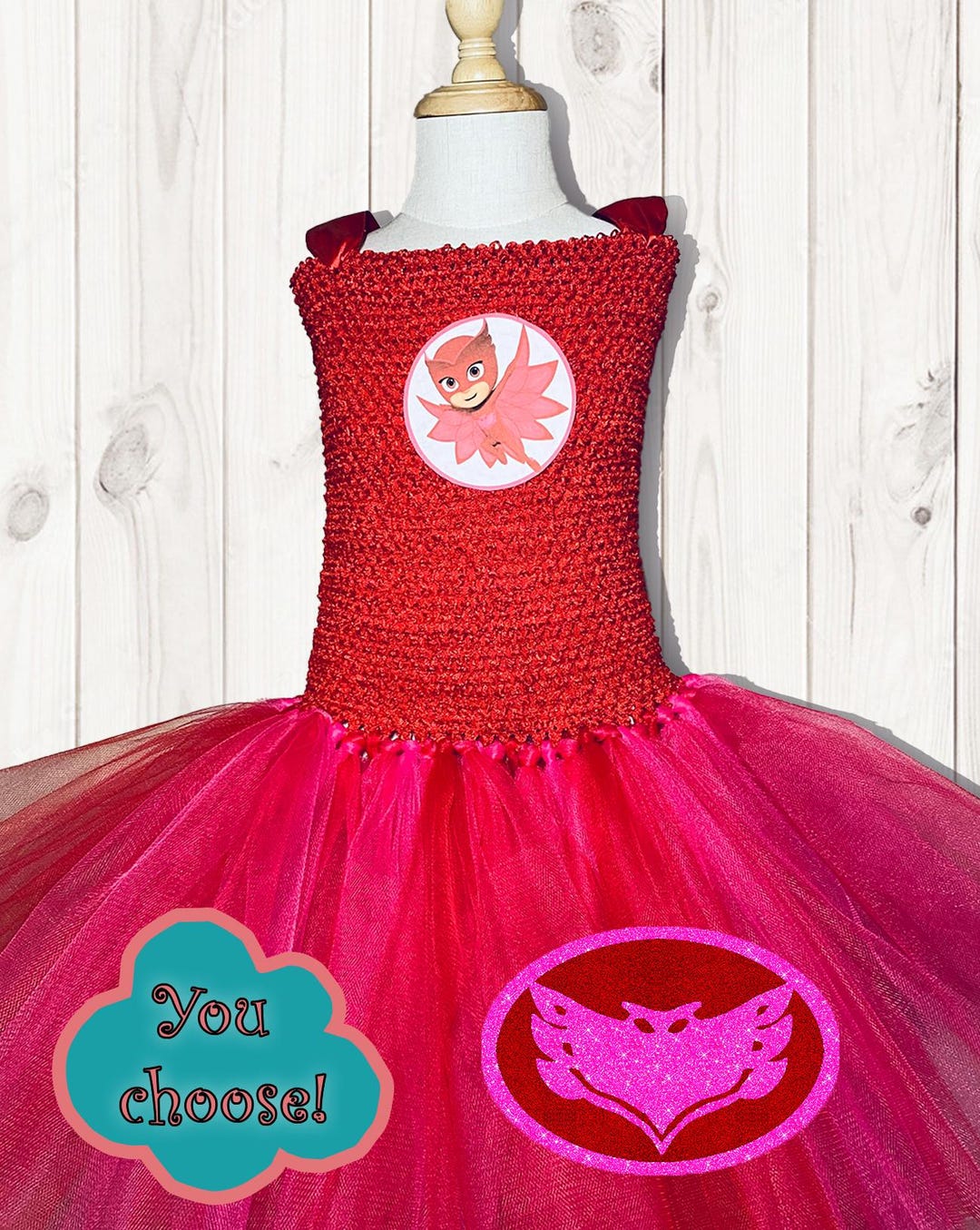 PJ Masks Owlette Halloween Costume Red Tutu Party Dress With Cotton ...