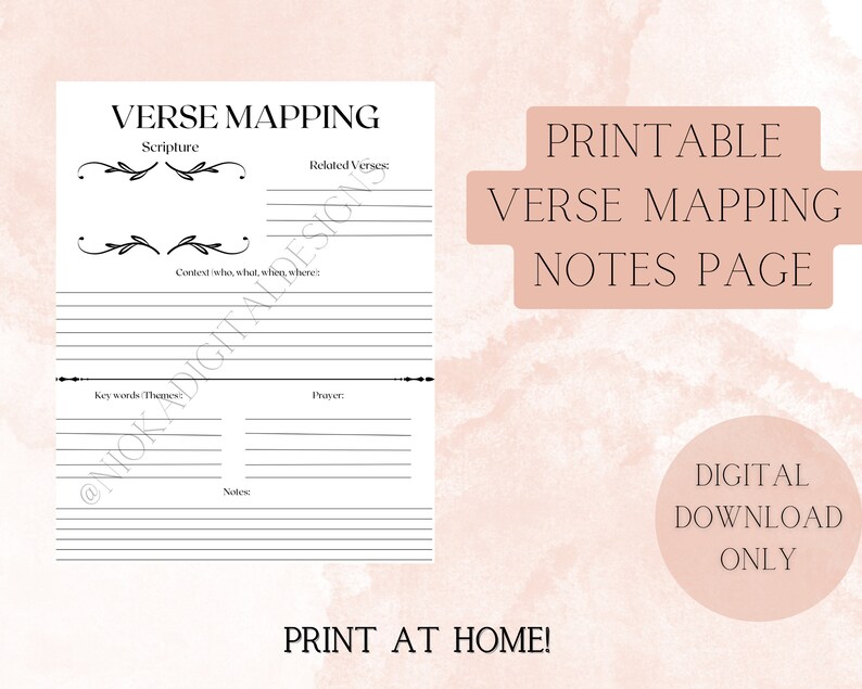 Verse Mapping Digital Download Printable at Home Notes - Etsy