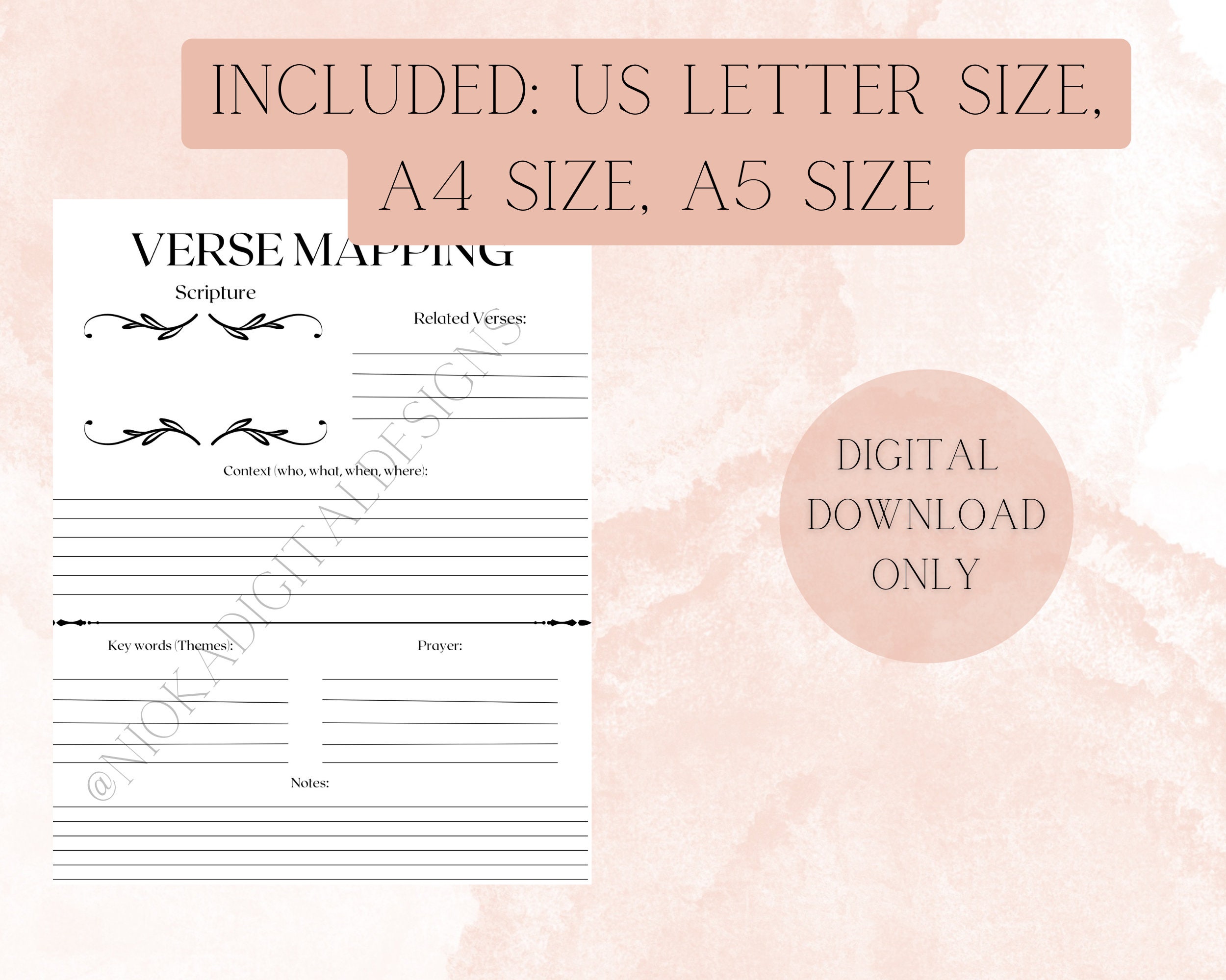Verse Mapping Digital Download Printable at Home Notes - Etsy