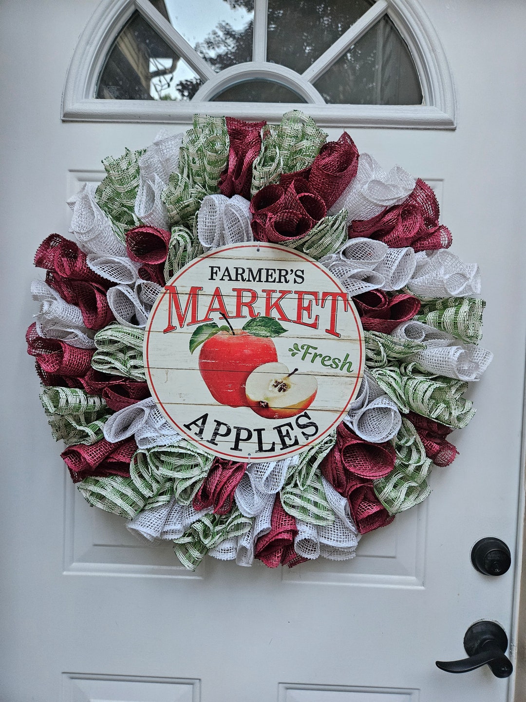XL Farmers Market Fresh Apples Wreath, Farmhouse Wreath, Apple Wreath ...