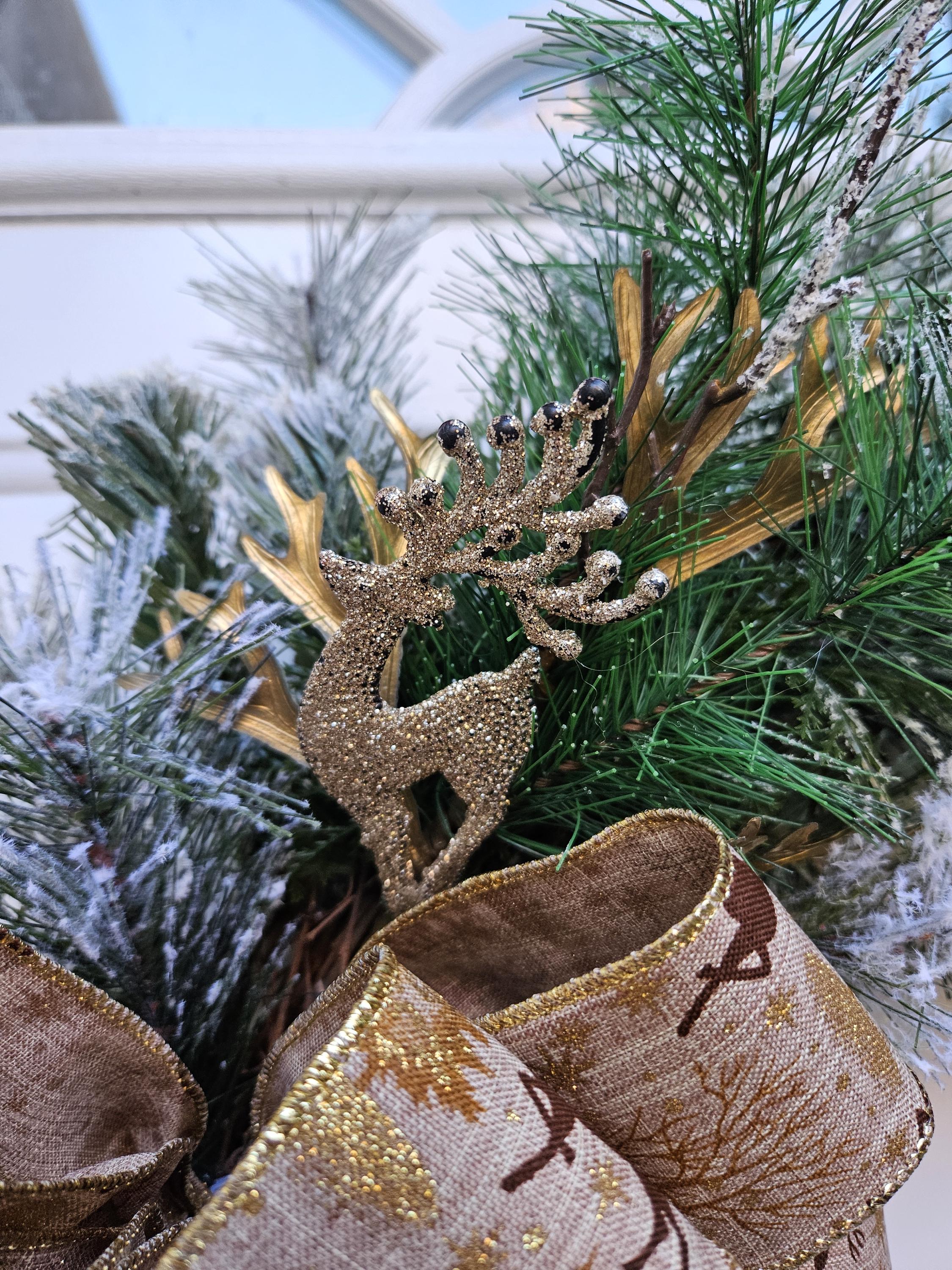 Winter Deer Evergreen Grapevine Wreath - Etsy