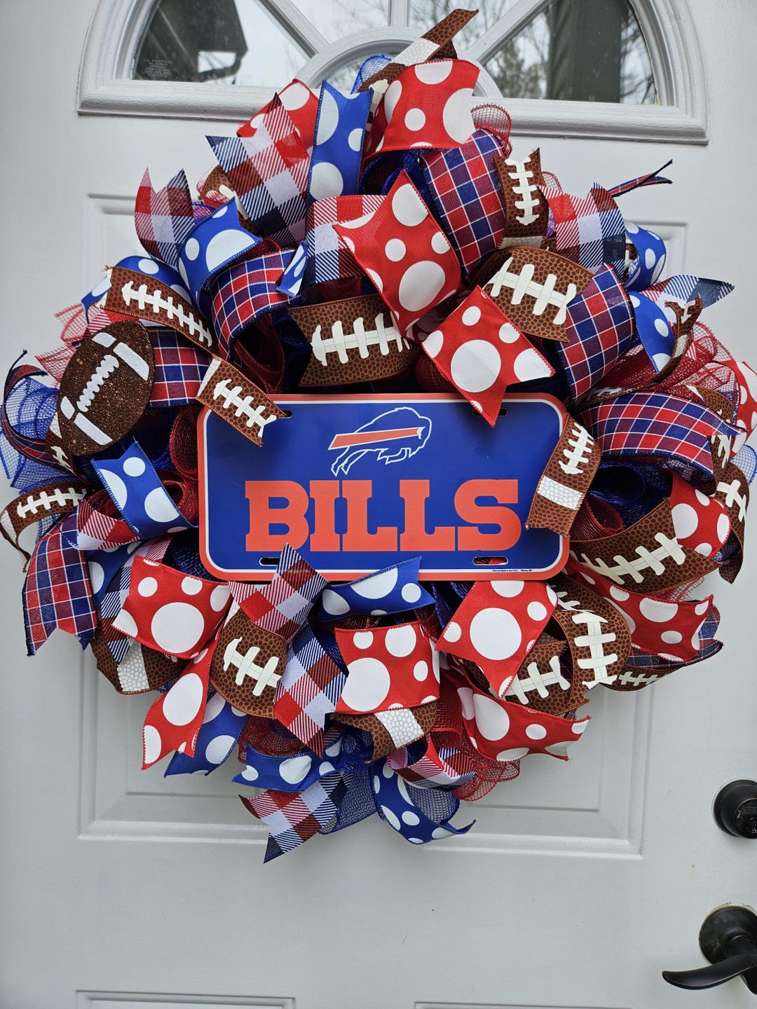 Buffalo Bills Wreath, Football Lover, Front Door Decor, Man Cave - Etsy